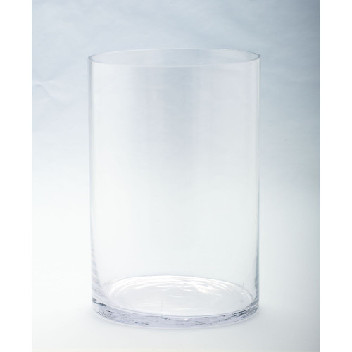 12" Clear Hand Blown Glass Cylinder Vase | Christmas Central