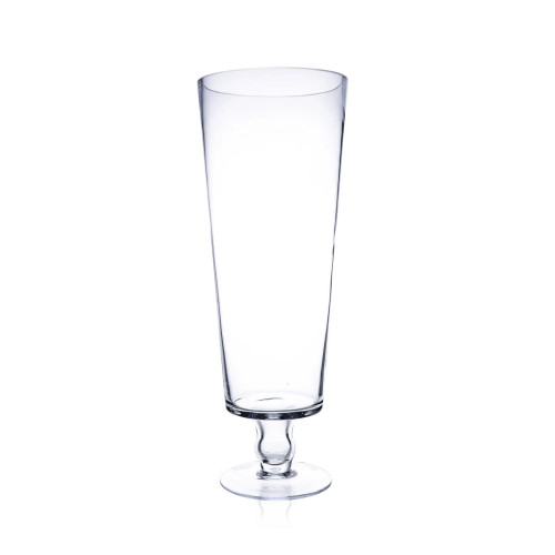 Champagne Style Hand Blown Glass Vase - 19" - Clear | Christmas Central