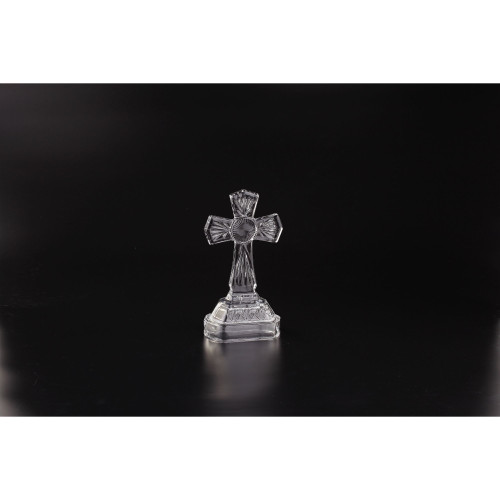 7" Crystal Clear Hand Blown Glass Cross Tabletop Decoration | Christmas ...