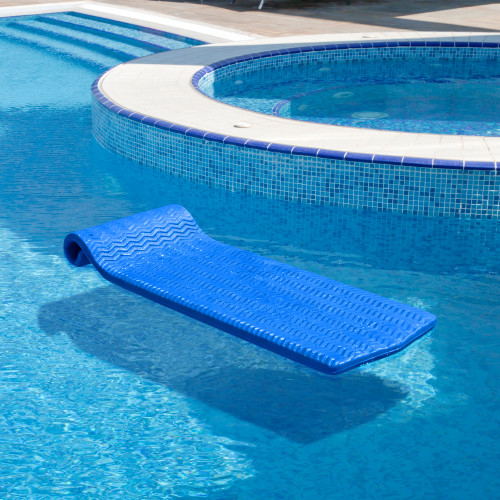 Sofskin Rippled Blue Floating Swimming Pool Mattress - 74" - Blue ...