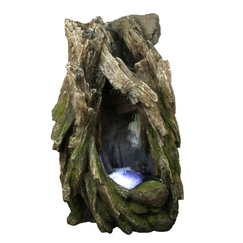 LED Lighted Tree Trunk Water Fountain - 35" | Christmas Central