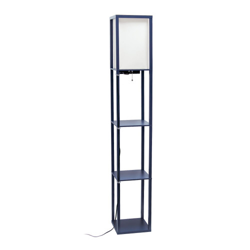 Floor Lamp with Storage Shelf & USB Ports - 62.5" - Navy Blue ...