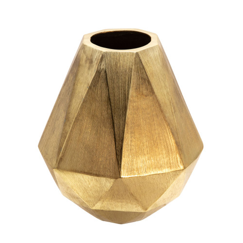Geometric Aluminum Vase - 10" - Gold | Christmas Central