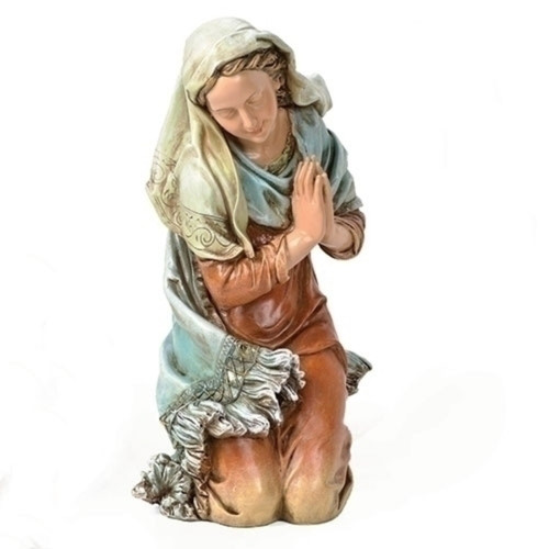 Mother Mary Christmas Nativity Figurine - 16" - Brown & Blue ...