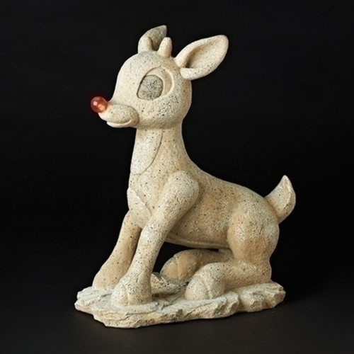 17.75" Solar Rudolph Christmas Outdoor Garden Statue | Christmas Central