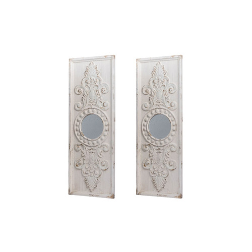 Large Rectangular Wooden Wall Plaques with Mirror - 48" - Set of 2 ...