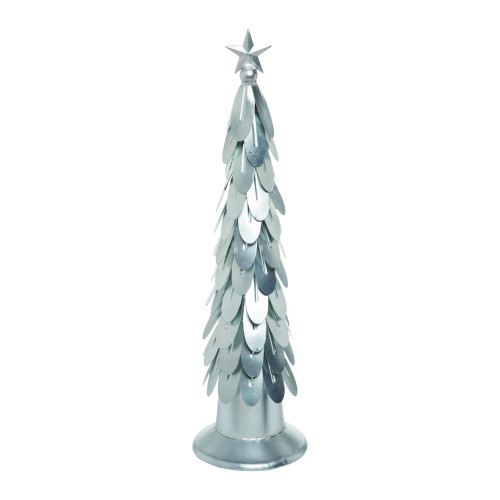 24" Galvanized Petal Christmas Tree Decoration | Christmas Central