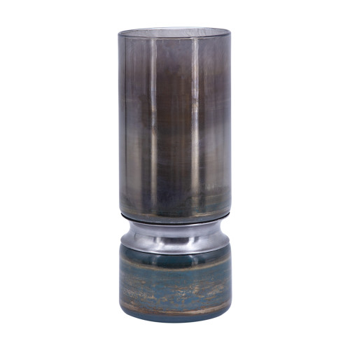 Smokey & Sublet Stellar Glass Vase - 13.25" - Blue & Silver | Christmas ...