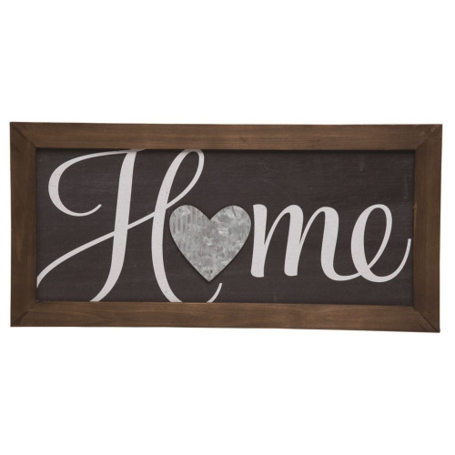 23.5" Brown & Charcoal Black Framed Home Wall Sign | Christmas Central