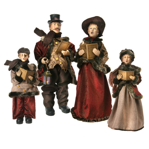 Set of 4 Family Carolers Christmas Figures 35" | Christmas Central