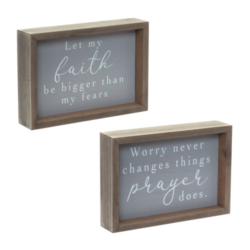 Inspirational Prayer & Faith Wood Frame Plaques - 7" - Set of 2 ...