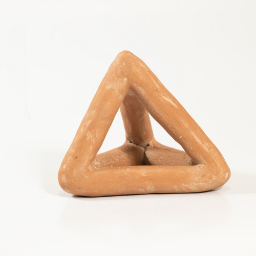Terracotta Triangle Tabletop Decoration - 21" - Brown | Christmas Central