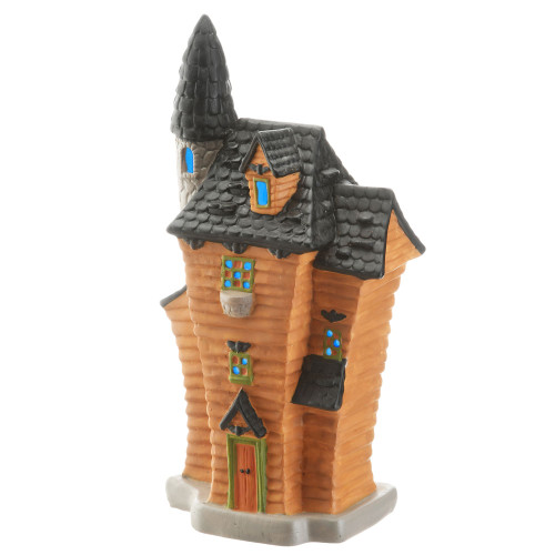 12" LED Lighted Haunted House with Tower Halloween Tabletop Decoration ...