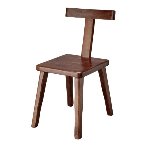 Hand-Crafted Wooden Armless Chair - 32.5" - Brown | Christmas Central