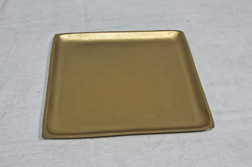 Antique Square Plate - 11" - Brass Tone | Christmas Central