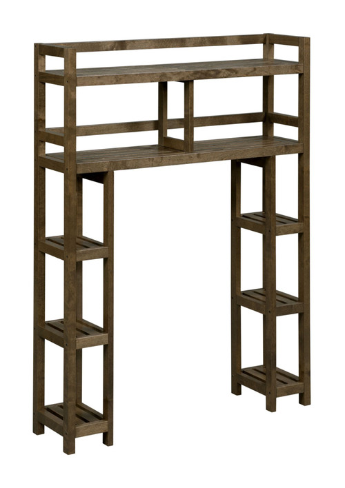 48" Antique Chestnut Brown Solid 2-Tier Space Saver Shelf with Side ...