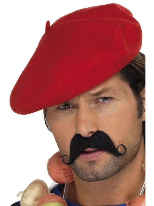 28" Red Frenchman Men Adult Halloween Beret Costume Accessory - One ...