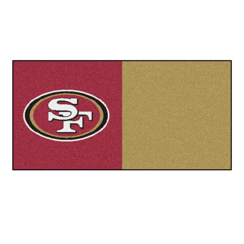 20pc Gold & Red NFL San Francisco 49ers Team Carpet Tile Set 18" x 18 ...