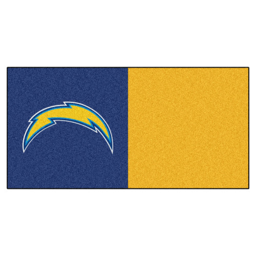 20pc Blue & Gold NFL Los Angeles Chargers Team Carpet Tile Set 18" x 18 ...