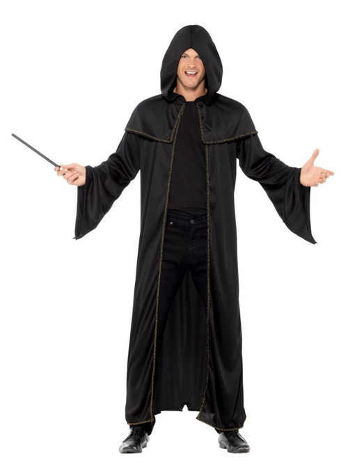 47.5" Black Wizard Cloak Unisex Adult Halloween Costume - One Size ...