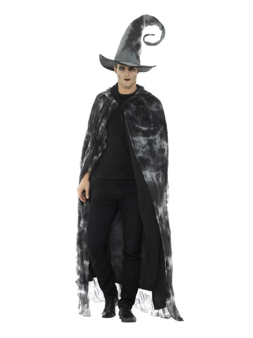 41" Black & Gray Deluxe Spellbound Decayed Unisex Adult Halloween Cape ...
