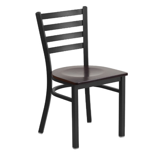 32.25" Black Contemporary Ladder Back Restaurant Chair | Christmas Central