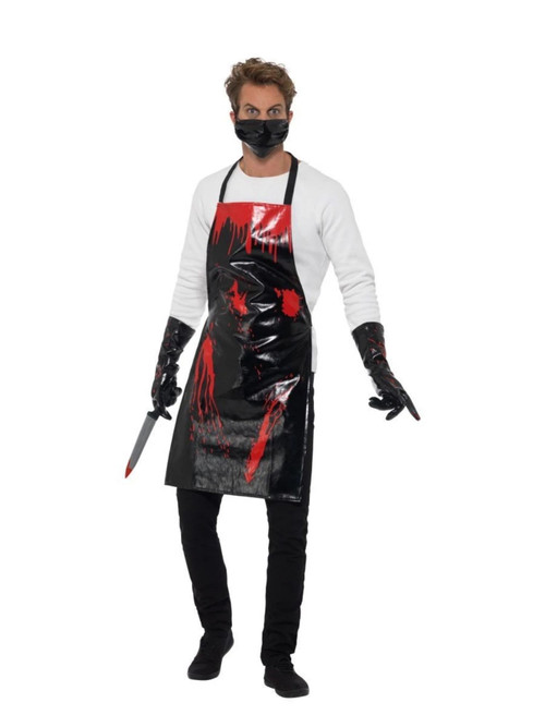 48" Black & Red Bloody Men Adult Halloween Surgeon Kit Costume ...