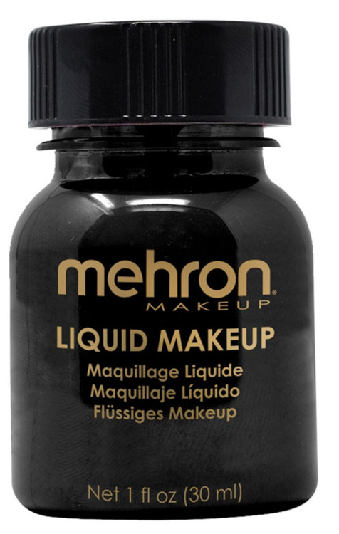 Black Mehron Face & Body Liquid Halloween Makeup Costume Accessory 1 oz ...