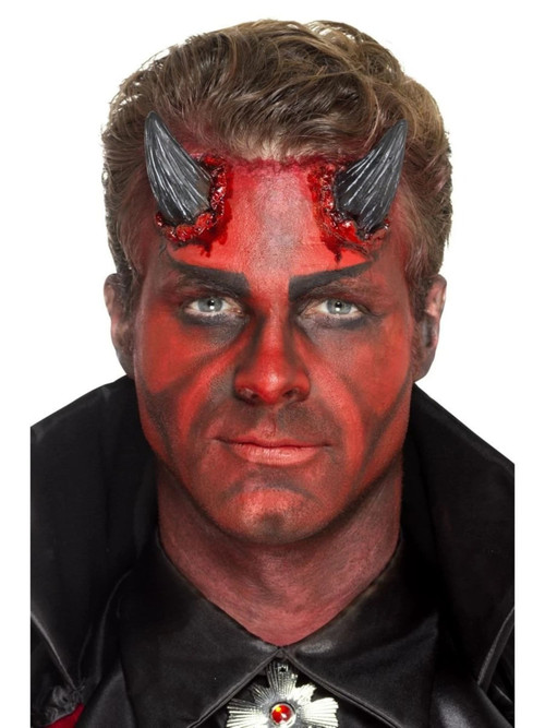 55" Black Prosthetic Devil Horn Unisex Adult Halloween Makeup FX Kit ...