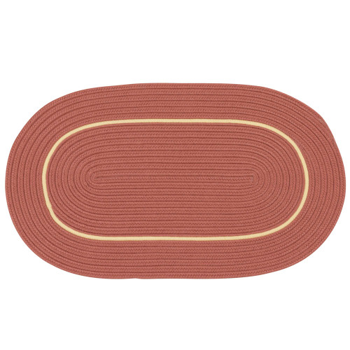 Red & Beige Bordered Handcrafted Reversible Oval Door Mat 18" x 30 ...