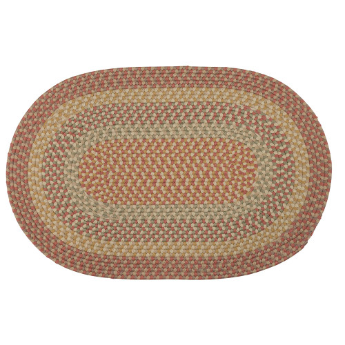 Red & Beige Border Handcrafted Reversible Oval Door Mat 40" x 60 ...