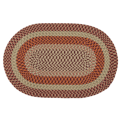 Red & Beige Braided Handcrafted Reversible Oval Door Mat 30" x 48 ...
