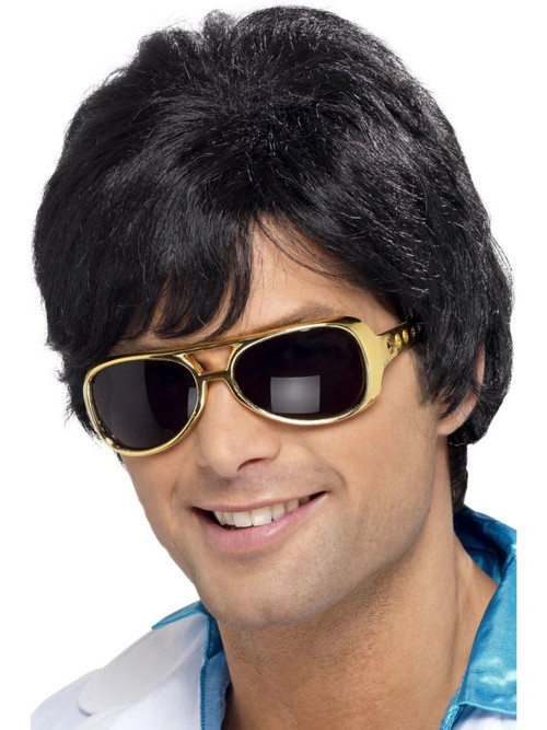 26" Black 1970's Style Fringed Shag Men Adult Halloween Wig Costume ...