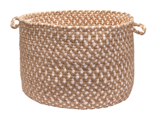 14" Natural Wonder Modern Round Nursery Braided Basket | Christmas Central