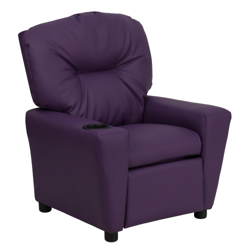 39" Mauve Purple Contemporary Kids Recliner with Cup Holder | Christmas ...