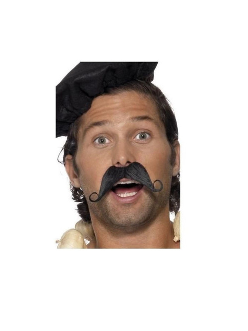 19" Black Frenchman Men Adult Halloween Mustache Costume Accessory ...