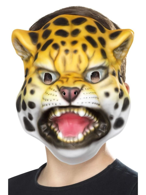 Yellow & Black Unisex Child Halloween Leopard Mask Costume Accessory ...