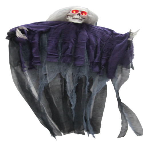 3' Purple & Gray Hanging Long Hair Reaper Halloween Prop | Christmas ...