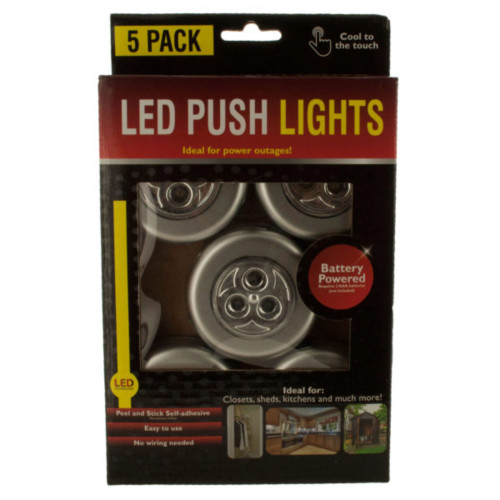 Pack of 6 Round Shaped LED Novelty Push Lights | Christmas Central