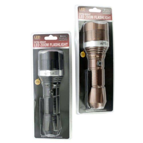 Pack of 6 Black LED Zoom Flashlights with Dimmer Control 8.25 ...