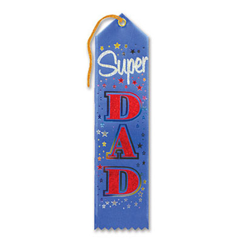 Pack of 6 Blue "Super Dad Award" School Award Ribbon Bookmarks 8 ...