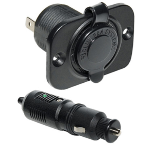 5" Black Blue Sea 1015 12 Volts DC Plug & Dash Socket | Christmas Central