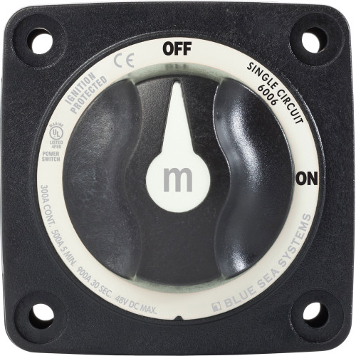 6" Black & White Blue Sea Systems 6006200 Battery Switch Mini On/Off ...