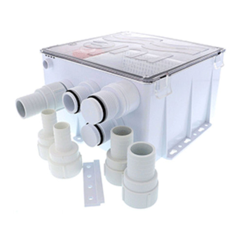 13" White & Black Shower Drain Box with 1100 GPH Pump 24V | Christmas ...