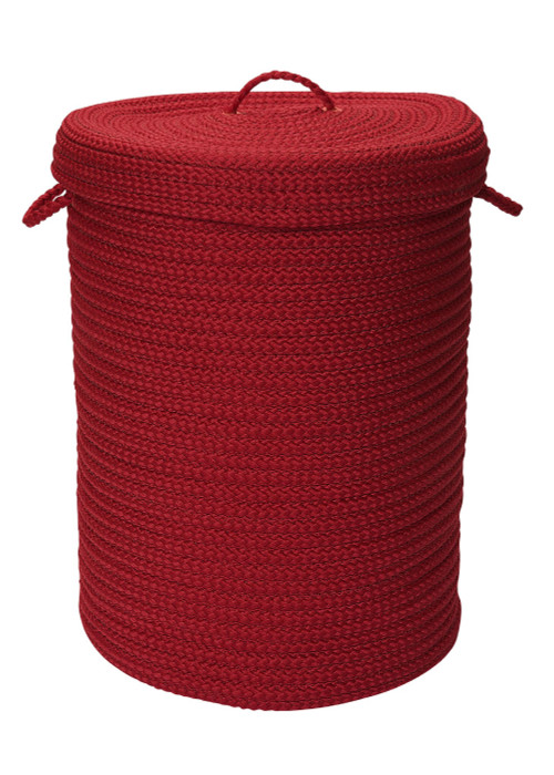24" Handmade Red Braided Hamper With Lid | Christmas Central
