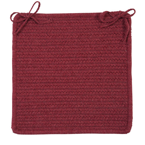 Set of 4 Maroon Handmade Braided Square Chair Pad 15" | Christmas Central