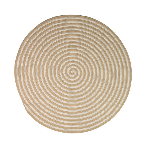 Beige & White Spiral Textured Handcrafted Reversible Round Door Mat 30 ...