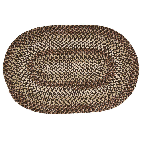 Beige & Off White Chevron Handcrafted Reversible Oval Door Mat 26" x 40 ...