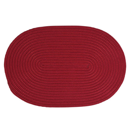 Red Solid Textured Handcrafted Reversible Oval Door Mat 40" x 60 ...