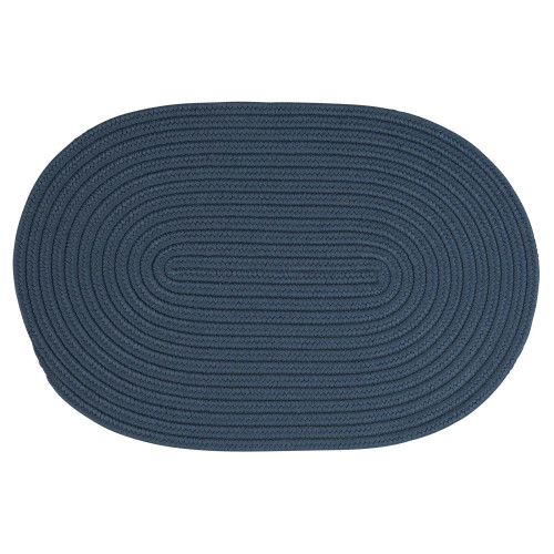 Lake Blue Solid Textured Handcrafted Reversible Oval Door Mat 30" x 48 ...